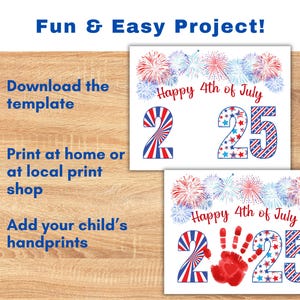 4th of July Handprint Craft Keepsake, Patriotic Fourth Handprint Art ...