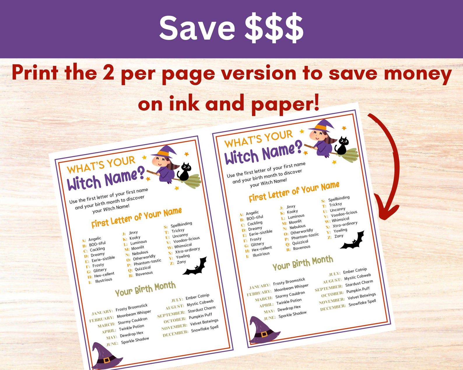 What's Your WITCH Name Game Printable, Halloween Family Activity for ...