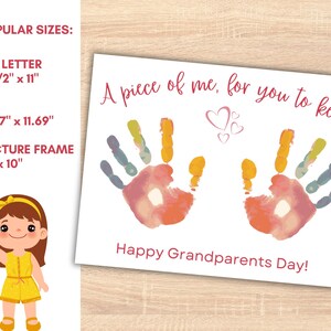 Grandparents Day Handprint Craft Keepsake, Baby's Hand Print Memories ...