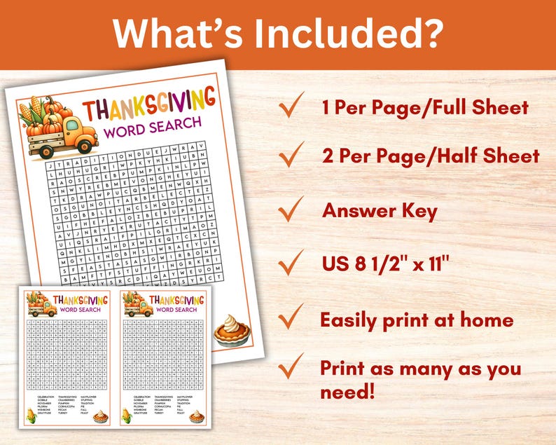 Thanksgiving Word Search Game Printable, Friendsgiving Fun Activity ...