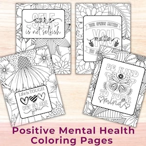 Motivational Coloring Pages for Adults, Printable Self Care Mental ...