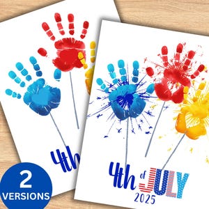 4th of July Handprint Art Keepsake, Patriotic Fourth Handprint Craft ...