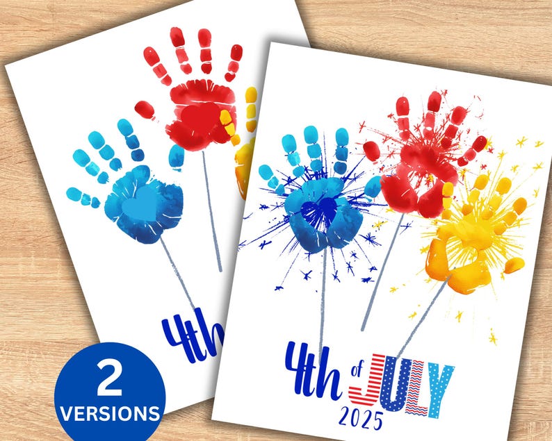 4th of July Handprint Art Keepsake, Patriotic Fourth Handprint Craft ...