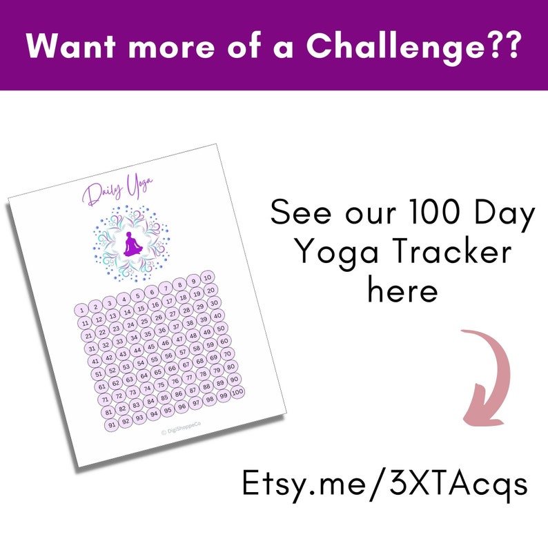30 Day Yoga Challenge Printable Tracker Chart, STAY MOTIVATED With This ...