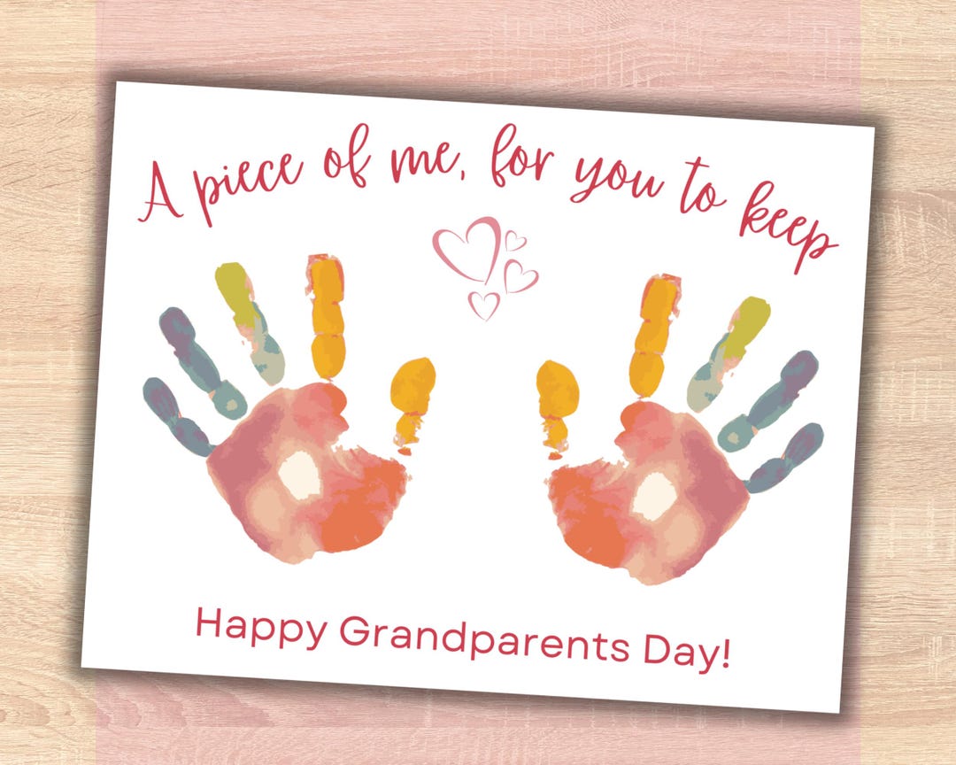 Grandparents Day Handprint Craft Keepsake, Baby's Hand Print Memories ...
