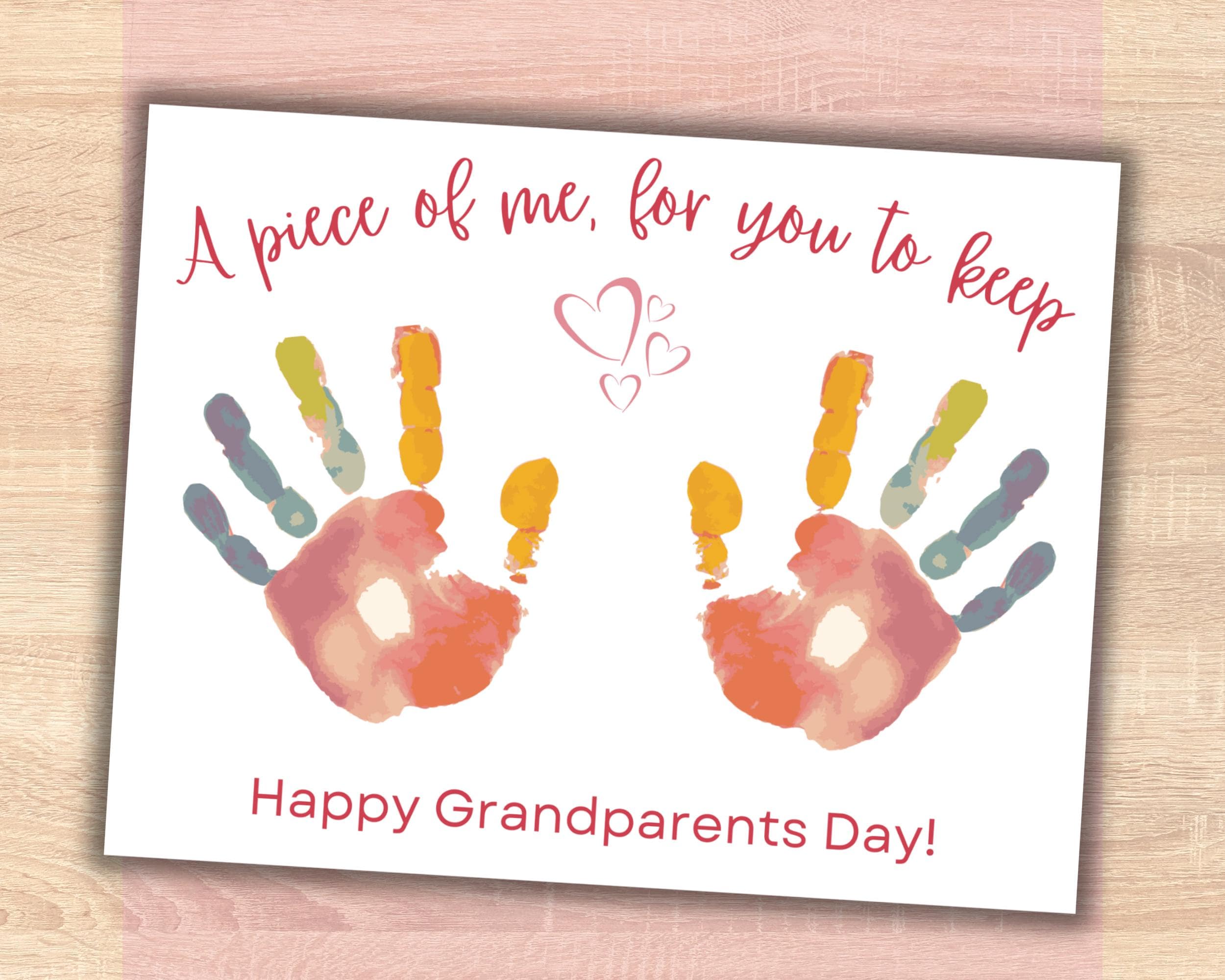 Grandparents Day Handprint Craft Keepsake, Baby's Hand Print Memories ...