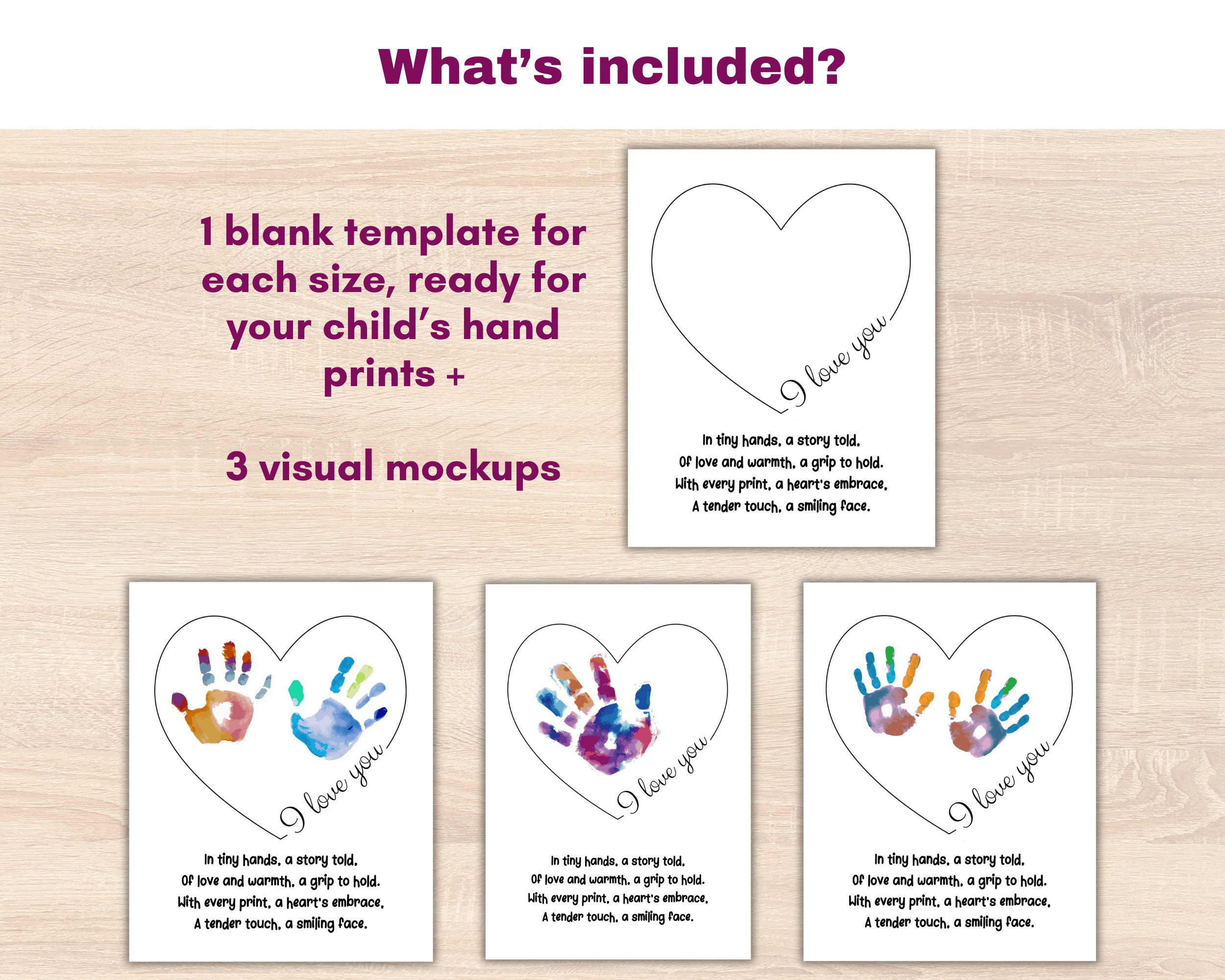 Handprint Art Craft Keepsake, Mothers Day Idea, Hand Print Gift for Dad ...