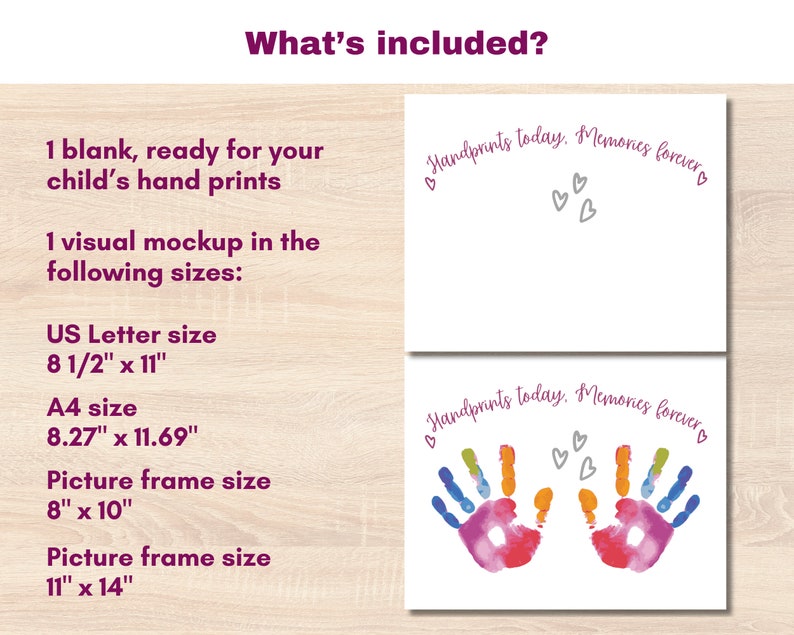 Handprint Craft Keepsake for Parents Grandparents Gift Idea, Hand Print ...