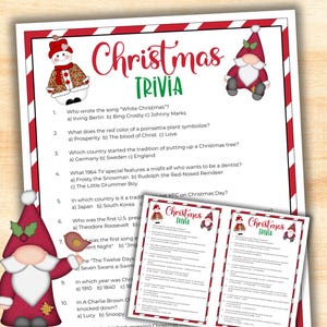 Christmas Trivia Game Printable, Fun Xmas Eve Family Holiday Activity ...
