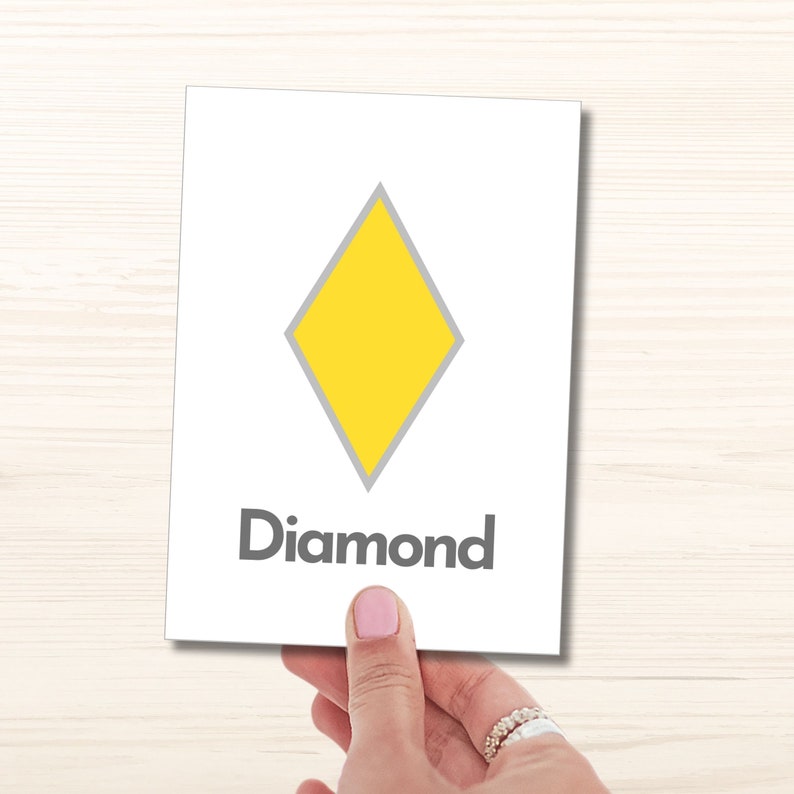 Shape Flashcards for Kids Homeschool Printable, Geometric Shapes Flash ...