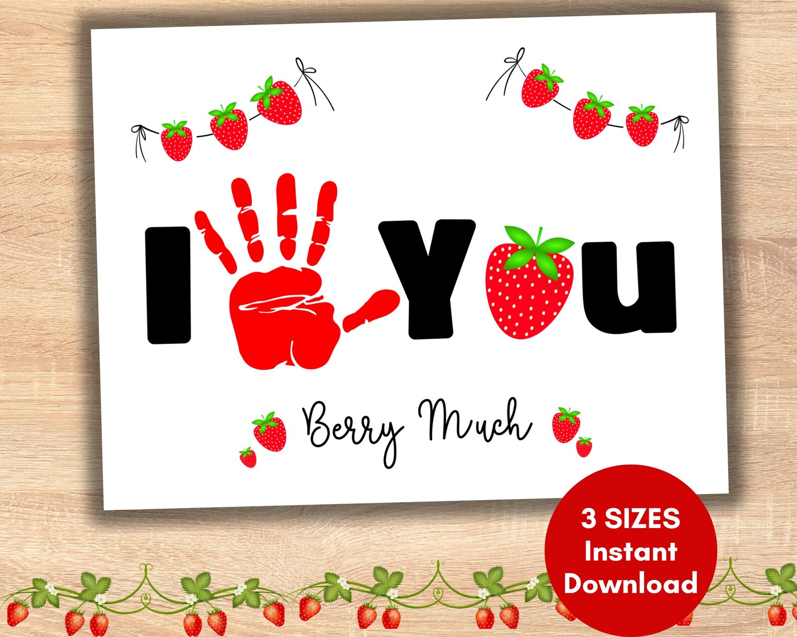 Valentine Handprint Art for Kids, Mother's Day I Love You Berry Much ...