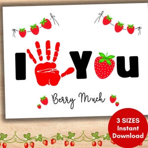 Valentine Handprint Art for Kids, Mother's Day I Love You Berry Much ...