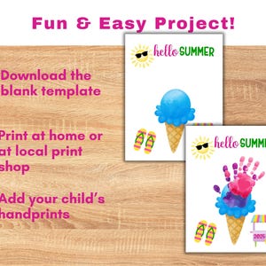 Summer Handprint Craft for Kids, Baby Toddler Hello Summer Tree Art ...
