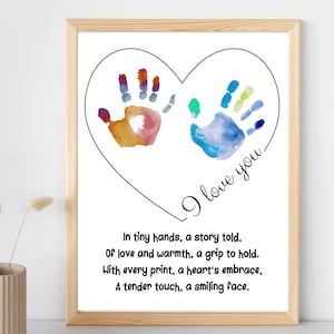 Handprint Art Craft Keepsake, Mothers Day Idea, Hand Print Gift for Dad ...