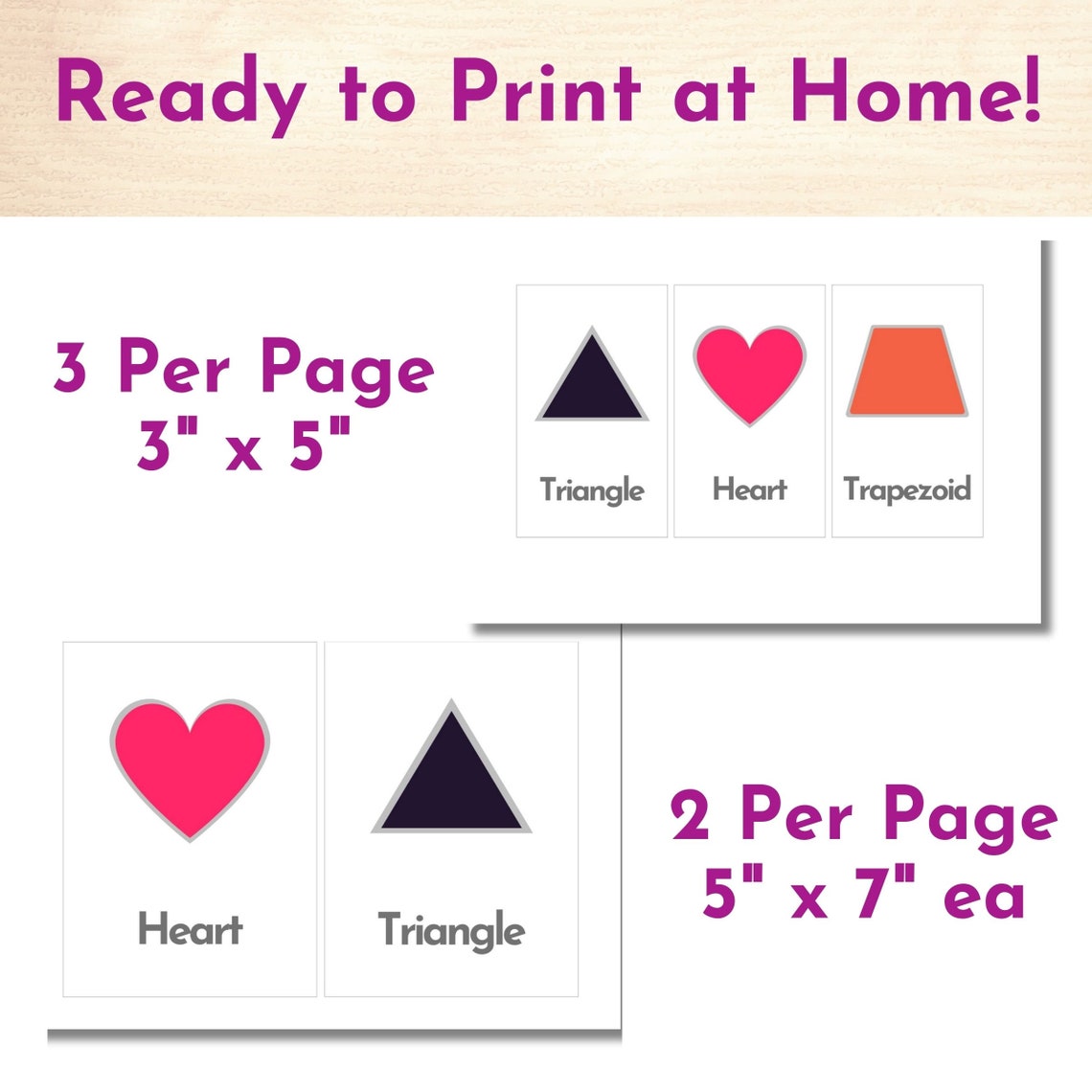 Shape Flashcards for Kids Homeschool Printable, Geometric Shapes Flash ...