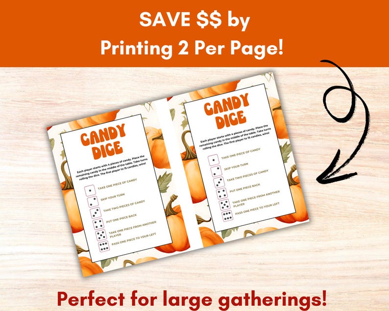 Thanksgiving Candy Dice Game Printable, Friendsgiving Fun Activity ...