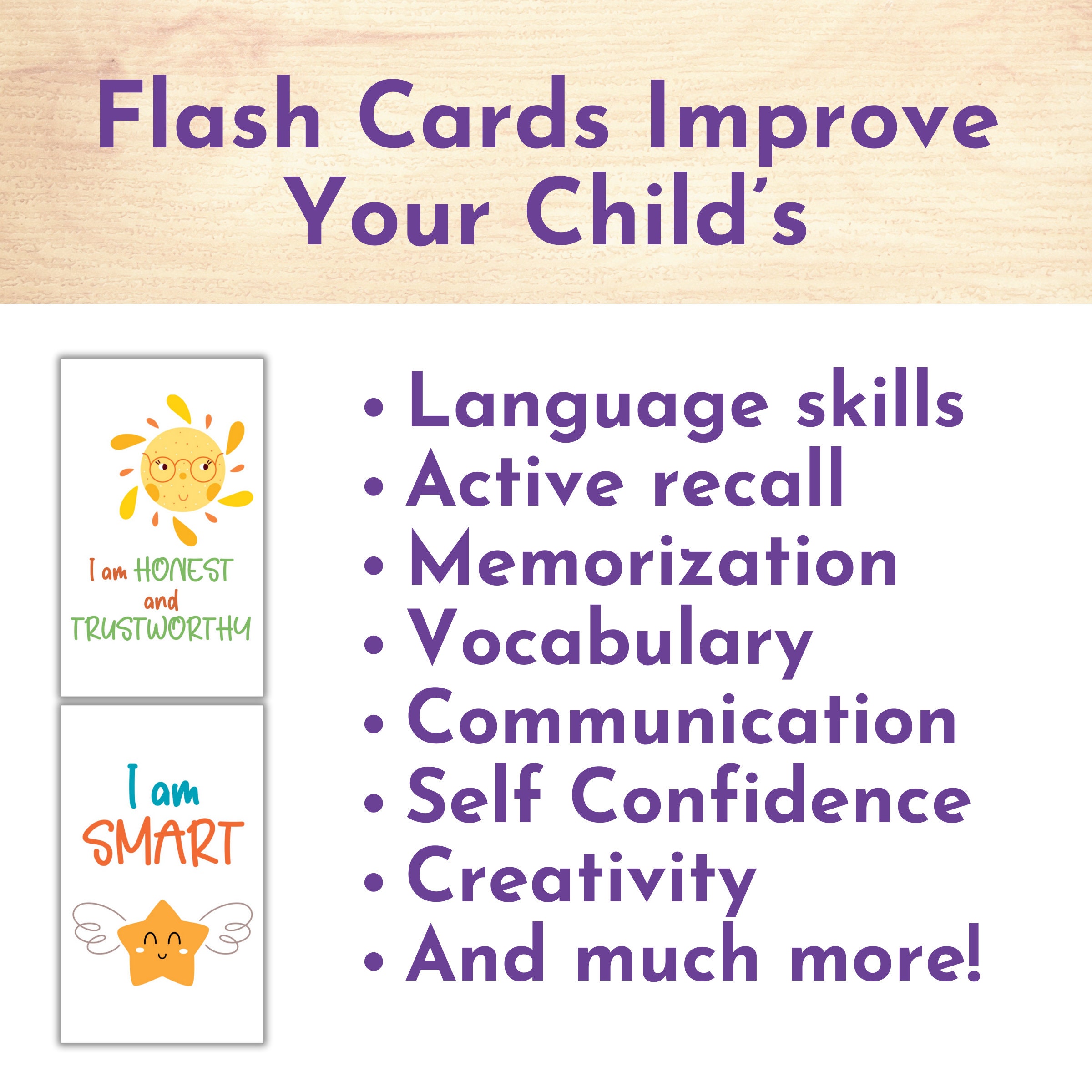 Affirmation Flash Cards for Kids, Positive Motivational Flashcards for ...