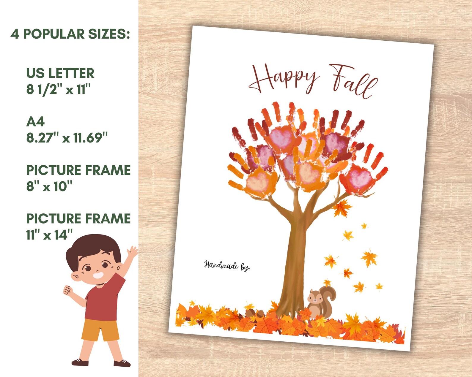 Fall Handprint Craft for Kids, Autumn Thanksgiving Tree Art Keepsake ...