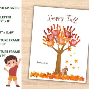 Fall Handprint Craft for Kids, Autumn Thanksgiving Tree Art Keepsake ...