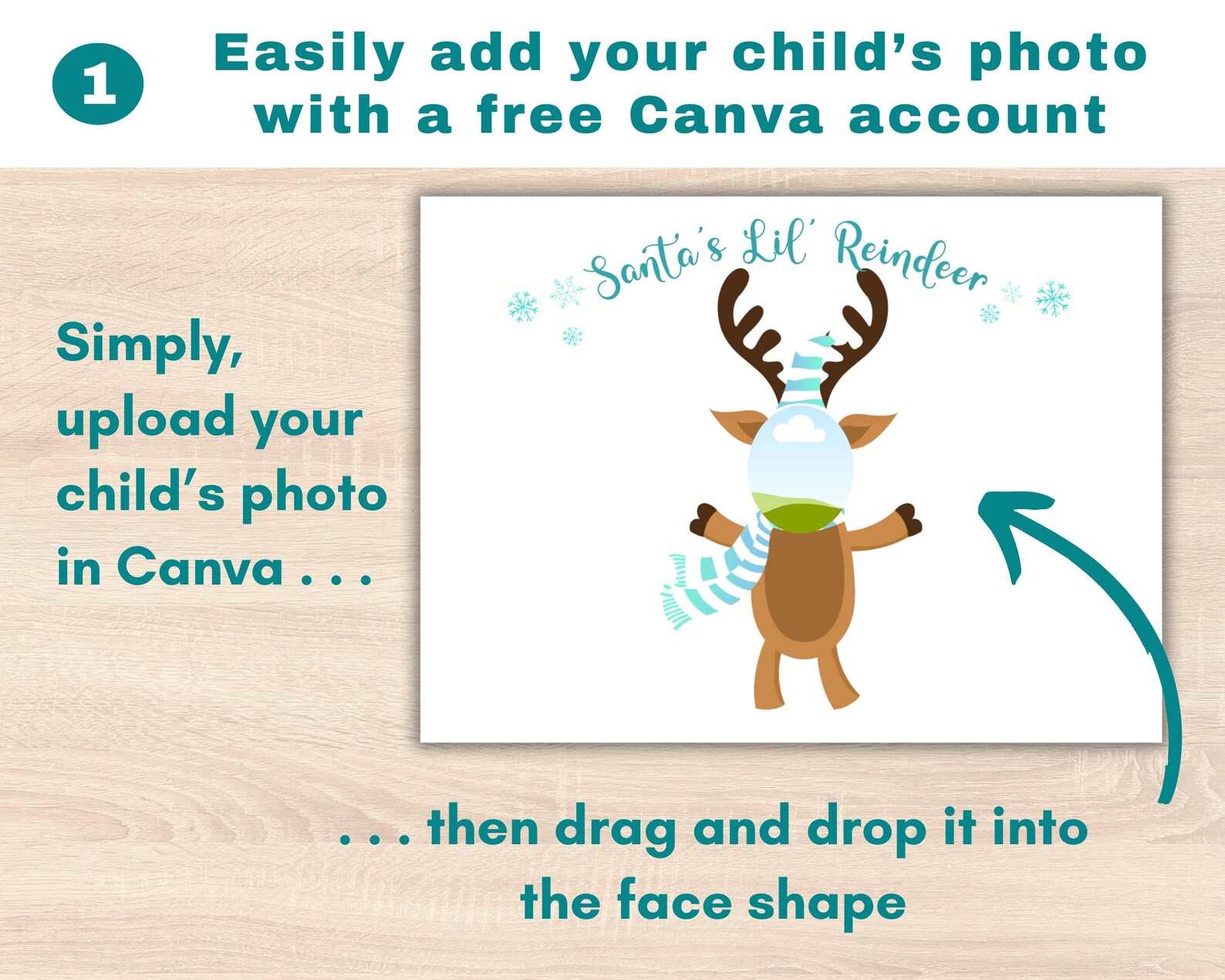 Reindeer Footprint Craft Keepsake, Editable Baby's First Christmas ...