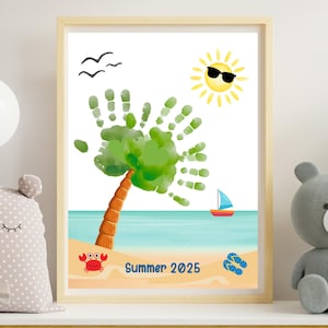 Summer Handprint Art for Kids, Beach Baby Toddler Hand Print Craft ...