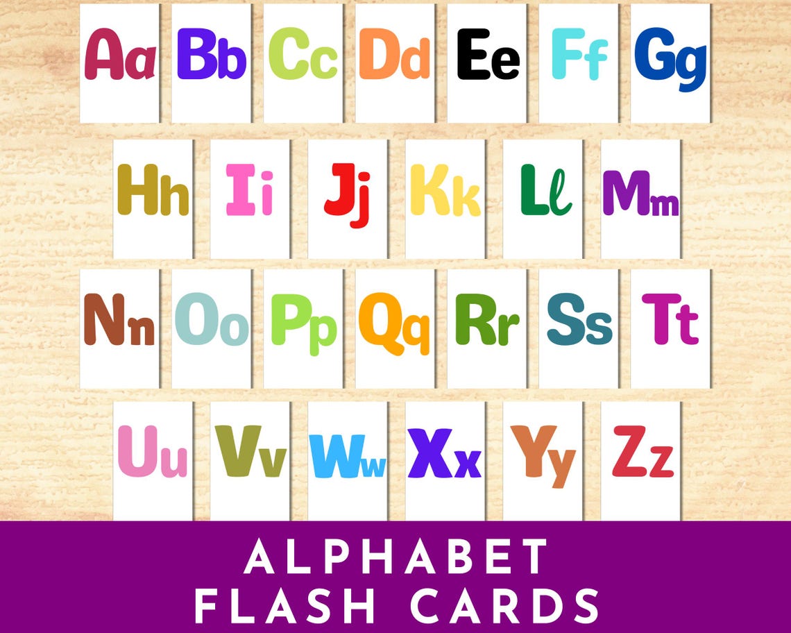 Alphabet Flash Cards, ABC Flashcards, Preschool Child Educational A-Z ...