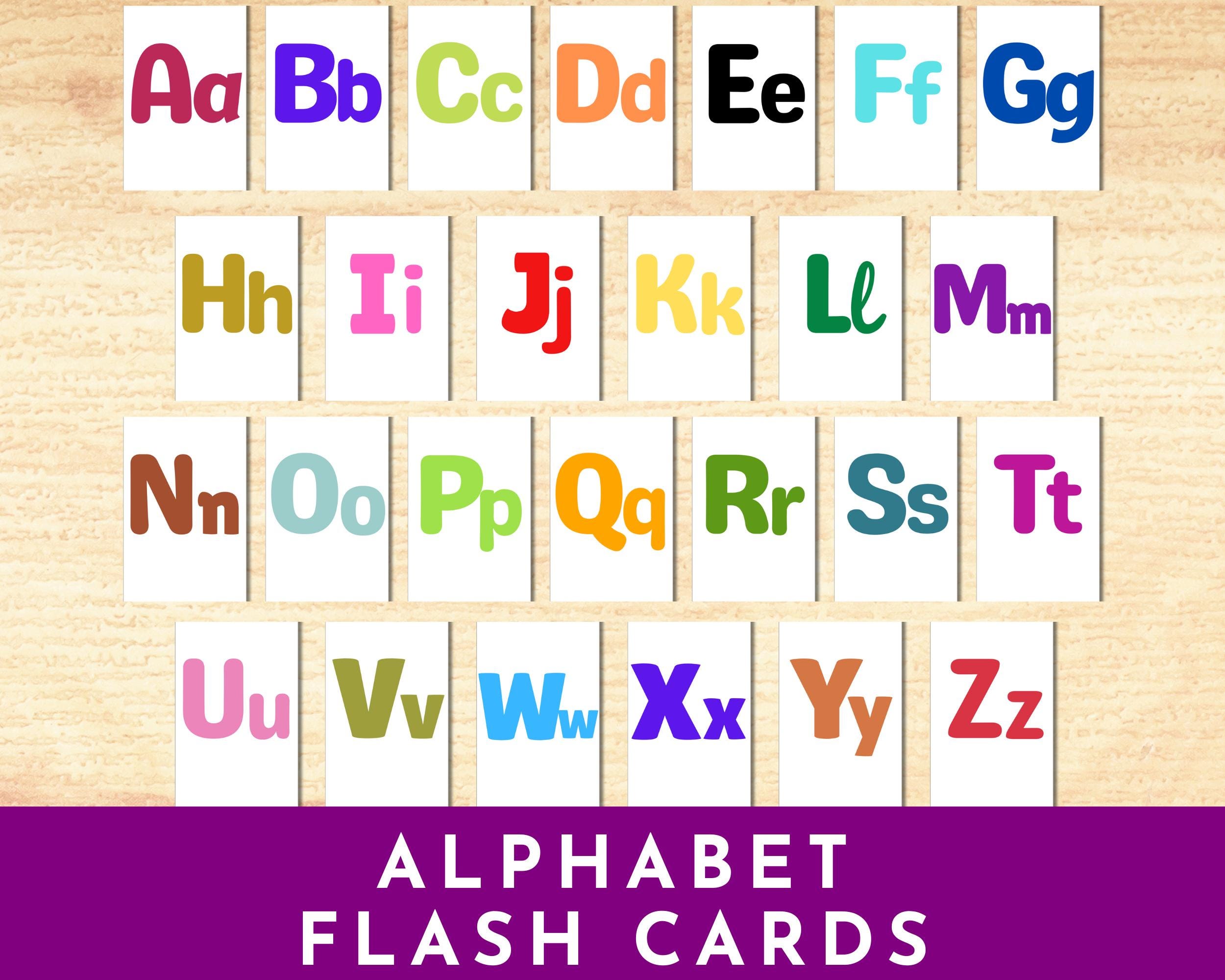 Alphabet Flash Cards, ABC Flashcards, Preschool Child Educational A-Z ...
