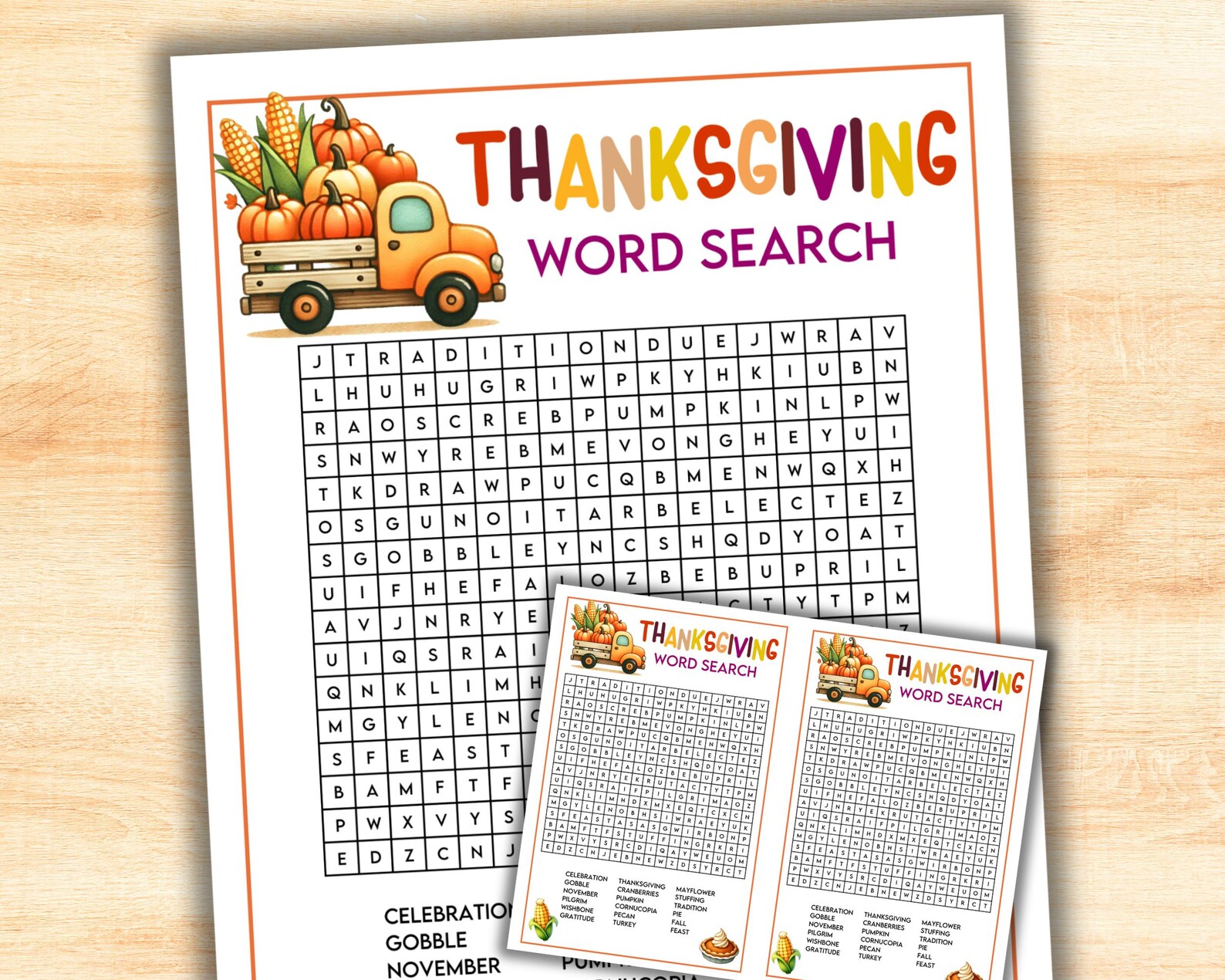 Thanksgiving Word Search Game Printable, Friendsgiving Fun Activity ...