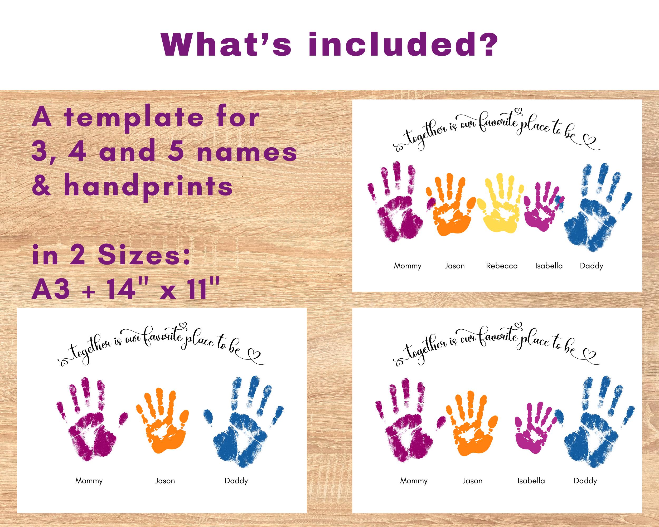 Family Handprint Art Keepsake, Personalized Hand Print Craft Frame ...