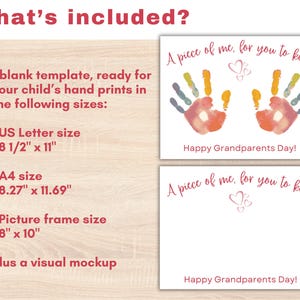 Grandparents Day Handprint Craft Keepsake, Baby's Hand Print Memories ...