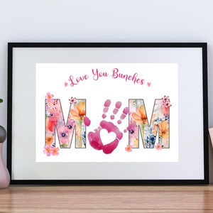 Mother's Day Handprint Craft for Kids, Gift for Mom Wall Art, Floral ...