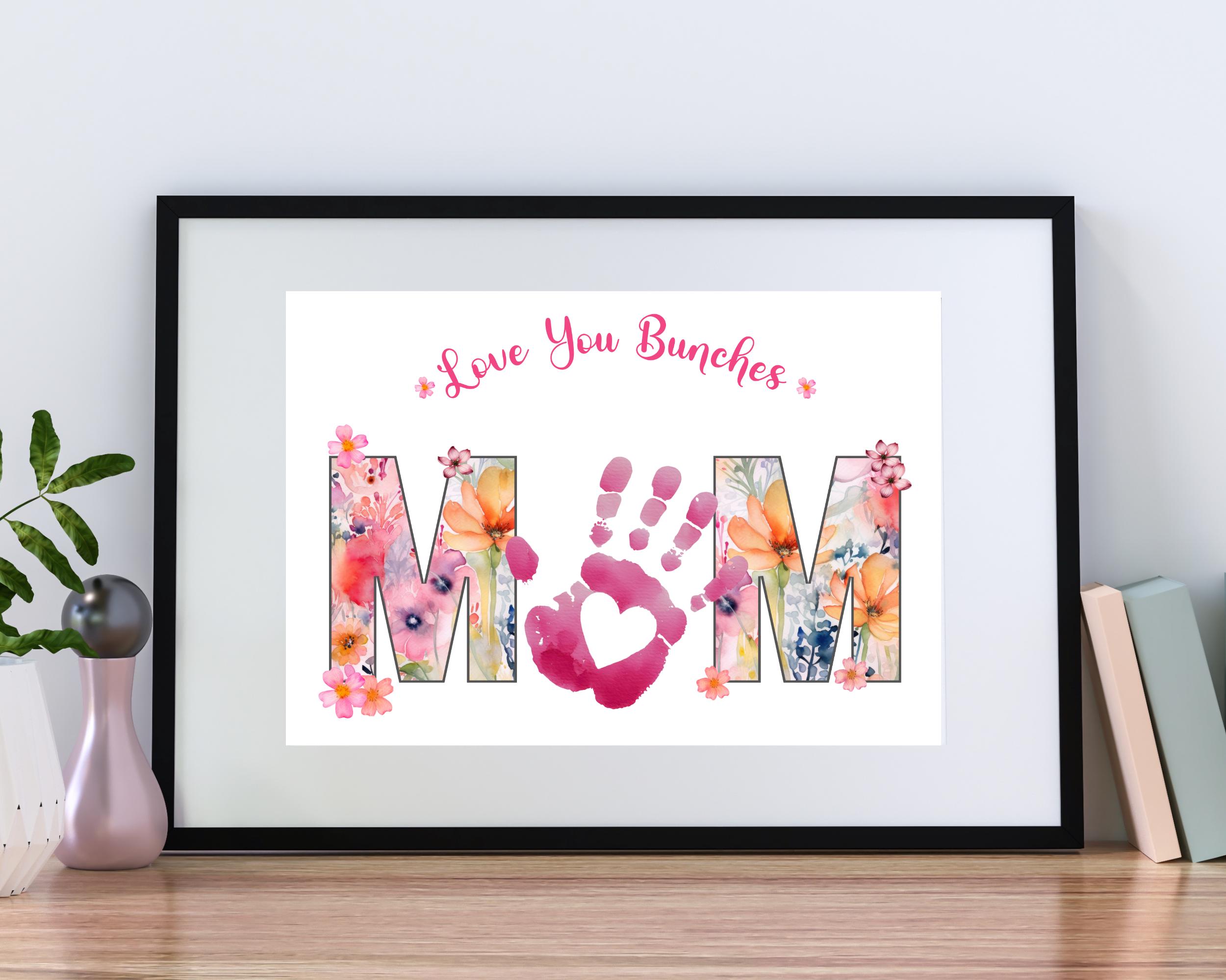 Mother's Day Handprint Craft for Kids, Gift for Mom Wall Art, Floral ...