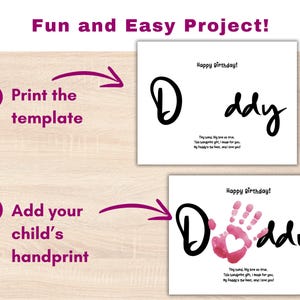 Happy Birthday Dad Handprint Art, DIY Keepsake Gift From Kids, Keepsake ...