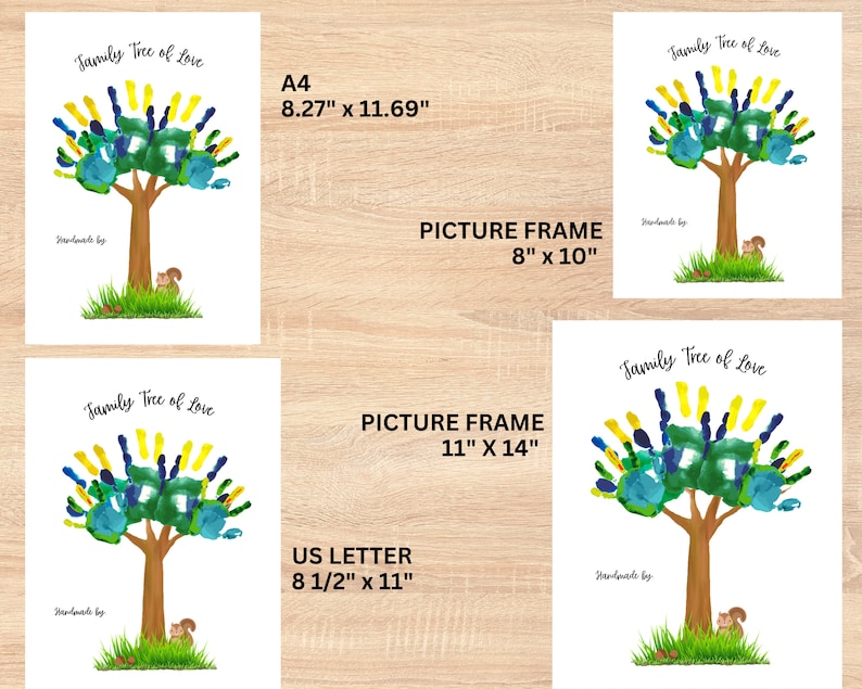 Family Tree Handprint Craft Keepsake for Kids, Grandparents Gift Idea ...