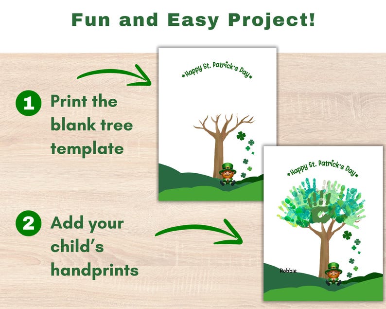 St. Patrick's Day Handprint Craft for Kids, Toddler Baby Art Keepsake ...