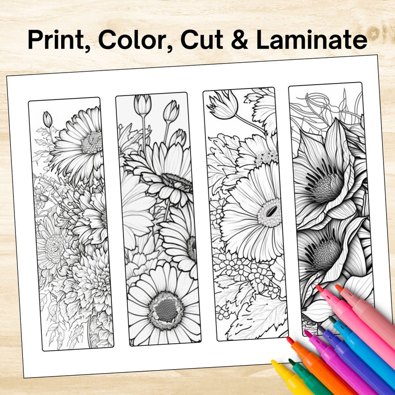 Coloring Bookmarks for Adults BUNDLE, 52 Bookmarks to Color Printable ...
