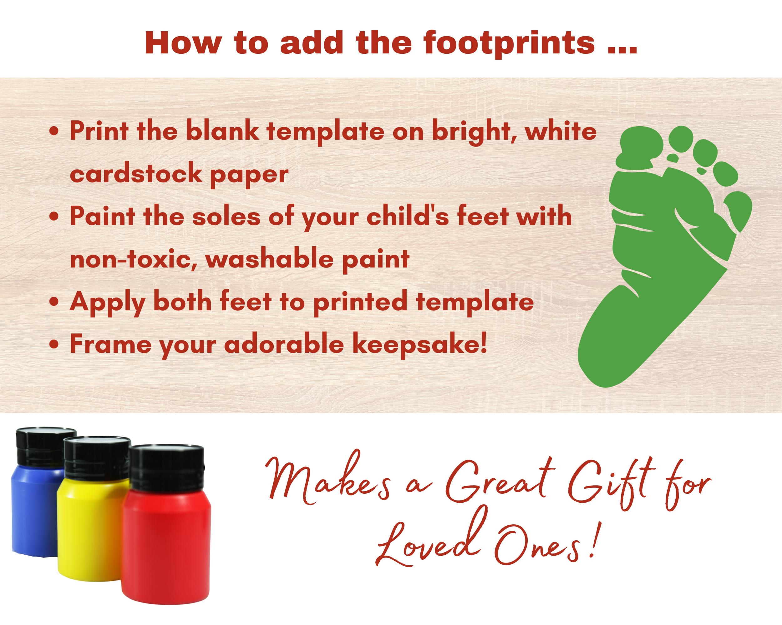 Elf Footprint Craft Photo Keepsake, Editable Baby's First Christmas ...