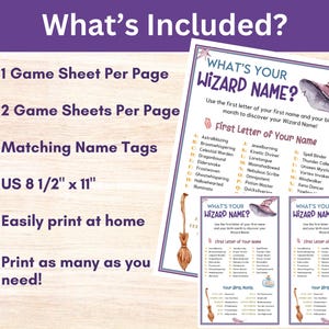What's Your WIZARD Name Game Printable, Halloween Family Activity for Kids Adults, Magical ...