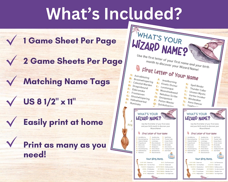What's Your WIZARD Name Game Printable, Halloween Family Activity for ...