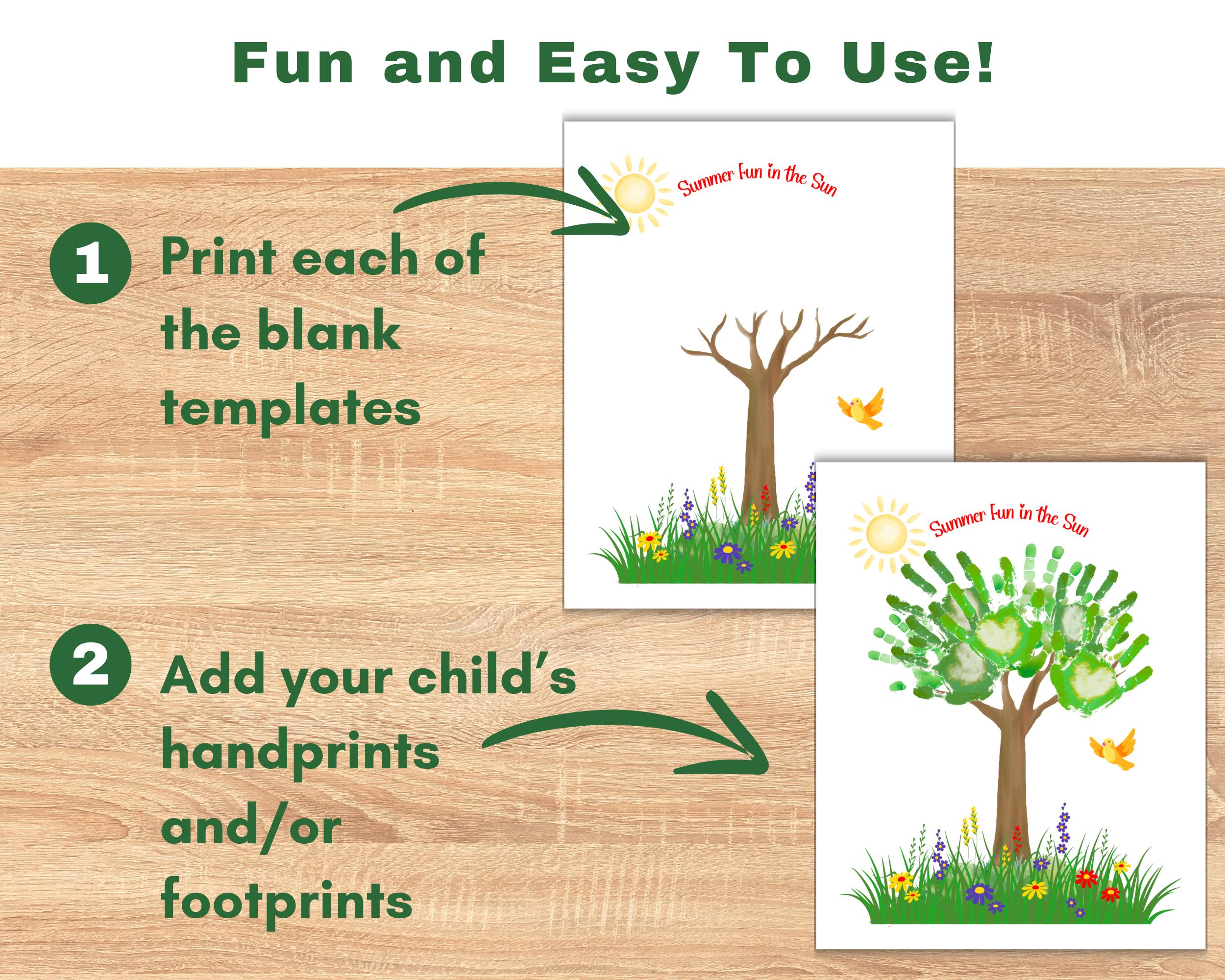 Handprint Art for Kids Bundle, Seasons Trees Holiday Craft, Baby ...