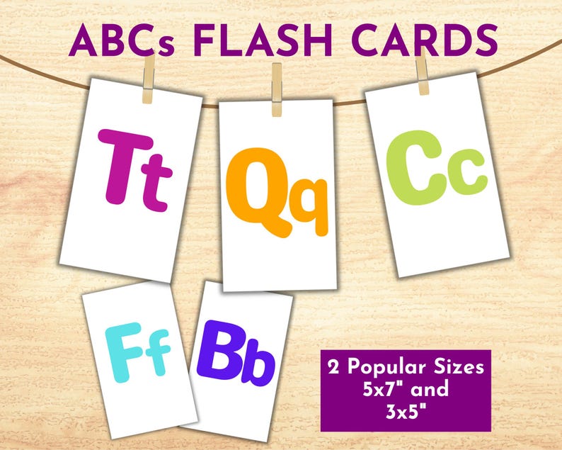 Alphabet Flash Cards, ABC Flashcards, Preschool Child Educational A-Z ...