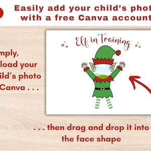 Elf Footprint Craft Photo Keepsake, Editable Baby's First Christmas ...