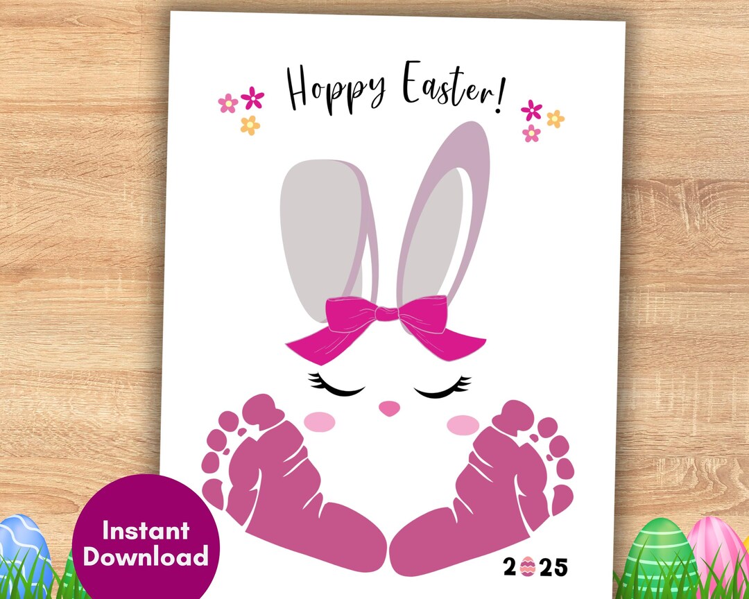 Easter Footprint Art for Kids Keepsake, Baby's First Christian Activity ...