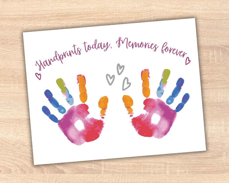 Handprint Craft Keepsake for Parents Grandparents Gift Idea, Hand Print ...