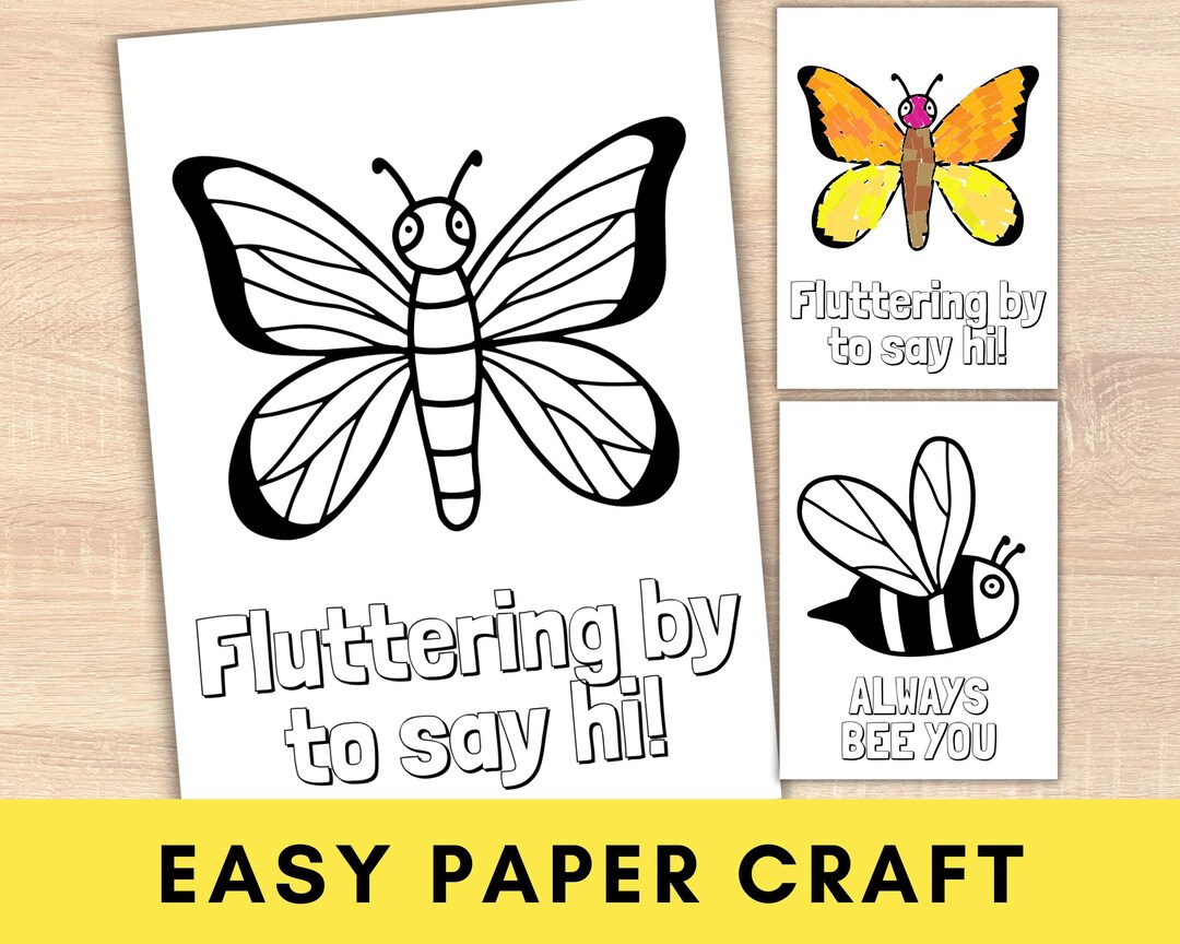 Butterfly Craft for Kids, Spring Bees Butterflies Easy Paper Crafts Art ...