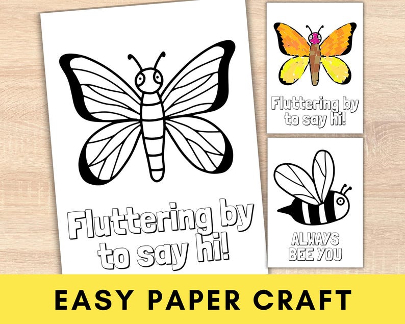 Butterfly Craft for Kids, Spring Bees Butterflies Easy Paper Crafts Art ...