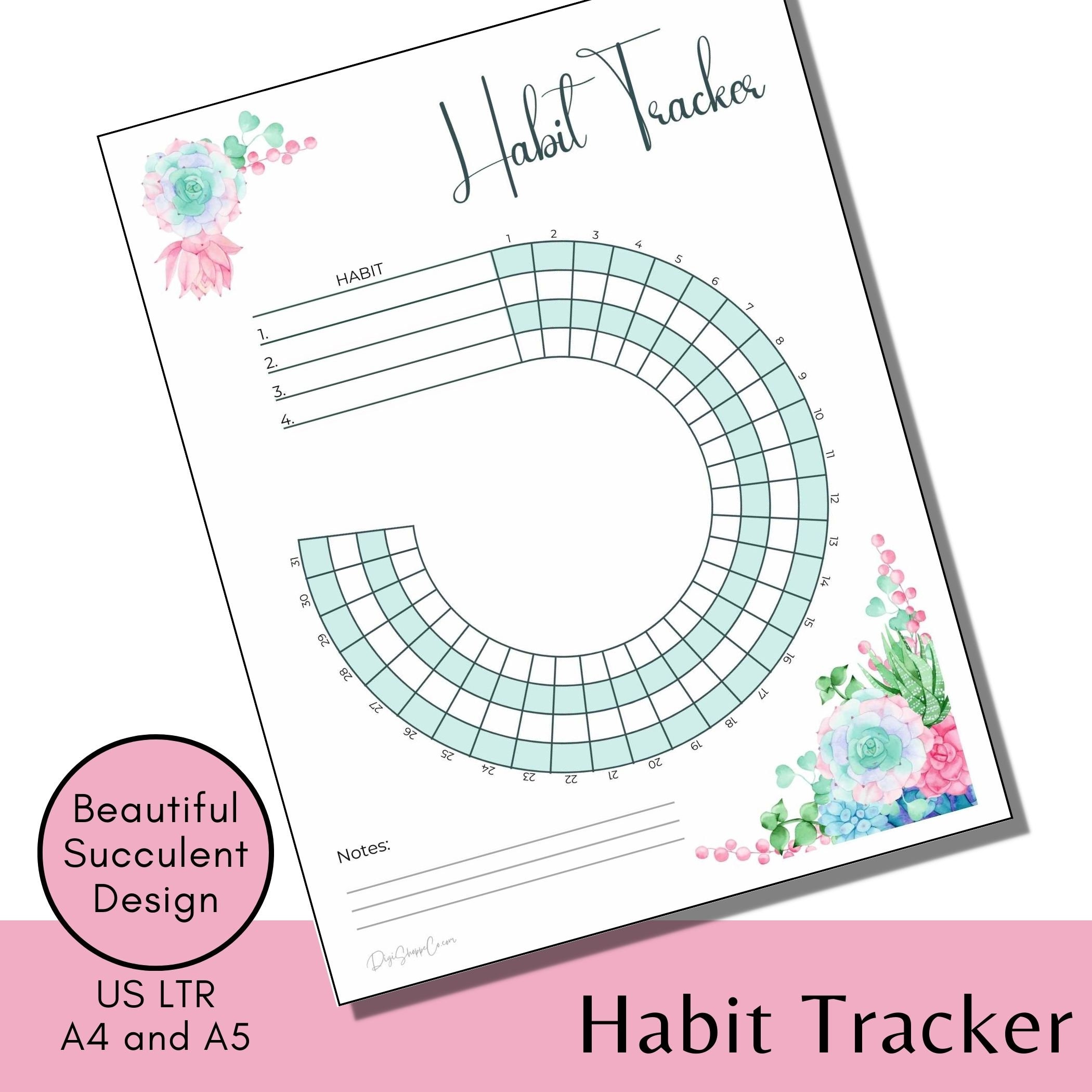 Habit Tracker Printable Circle Chart for Motivation, Easy to Use ...