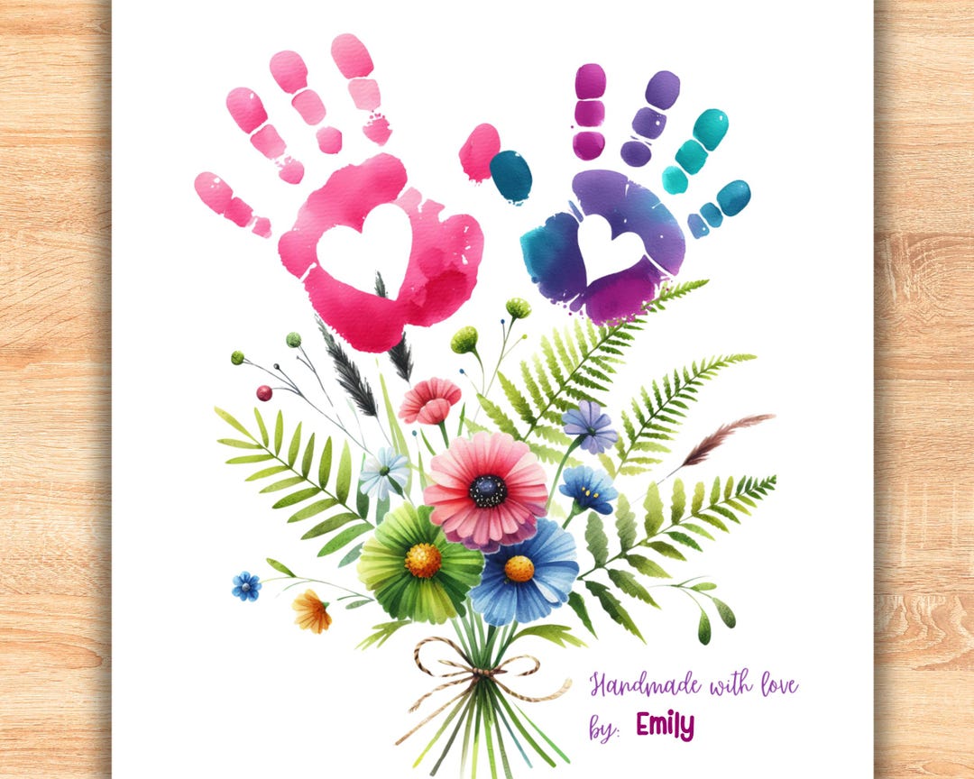 Grandparents Day Handprint Craft for Kids, Grandma Grandpa Gift Flower ...
