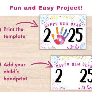 NEW YEAR Handprint Craft for Kids, Keepsake 2025, Happy New Years Eve ...