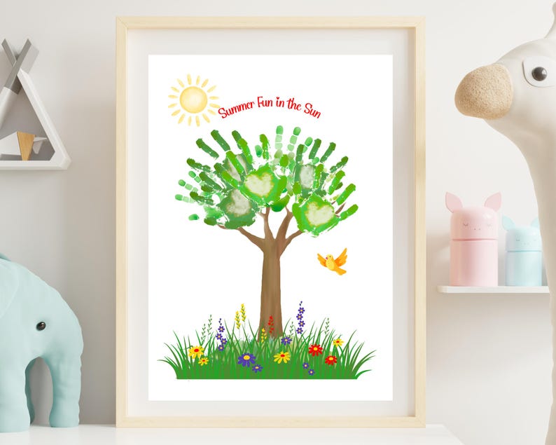 Summer Handprint Art for Kids, Baby Toddler Hello Summer Tree Craft ...